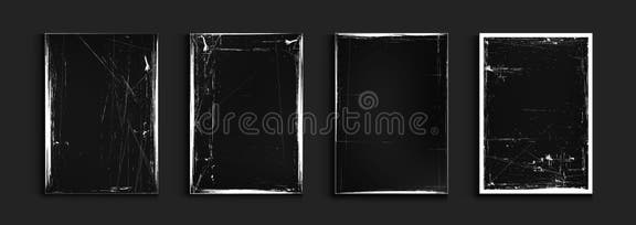 Worn Paper Frames with Grunge Borders Stock Illustration - Illustration ...