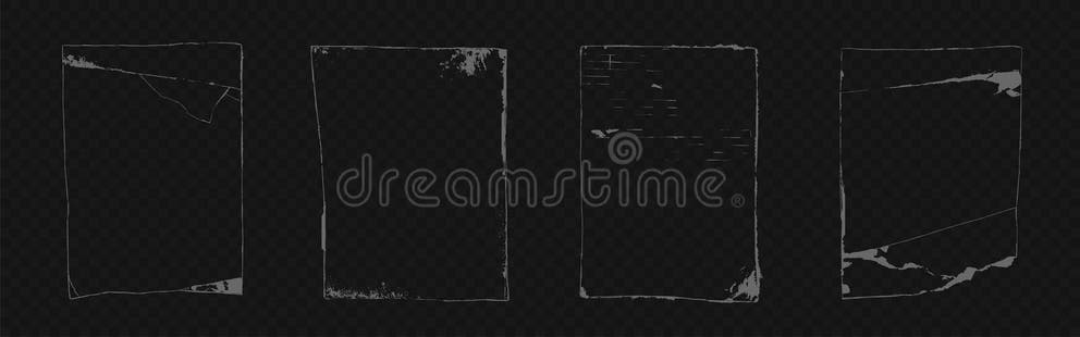 Worn Paper Texture Frames on Transparent Bg Stock Vector - Illustration ...