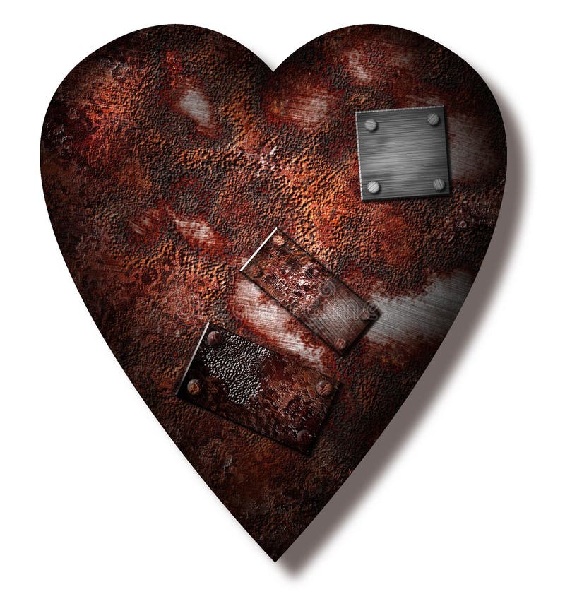 Worn repaired Heart stock illustration. Illustration of concept - 8105177