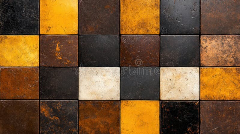 Worn Retro Patchwork Ceramic Tile Wall Texture Background Banner in Old ...