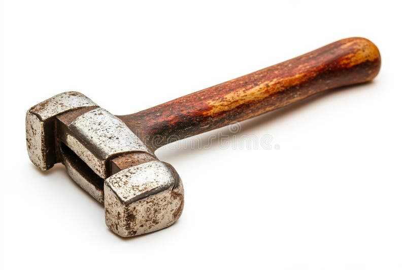 A Hammer with a Wooden Handle on a White Background Stock Image - Image ...