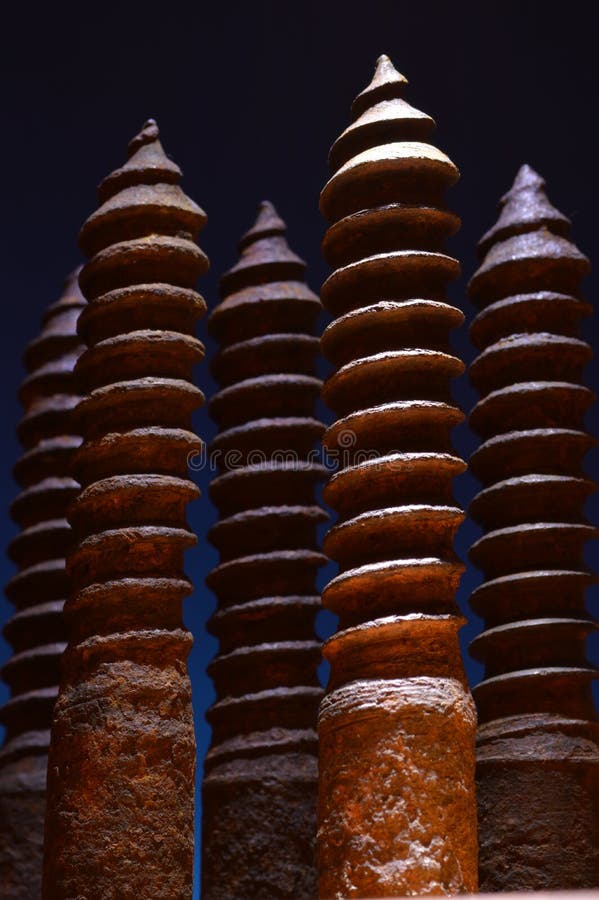 Large Rusty, Corroded Screws Stock Image - Image of retired, worn ...