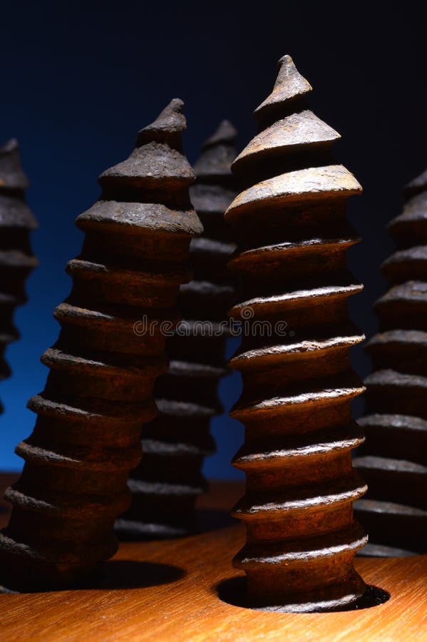 Large Rusty, Corroded Screws Stock Image - Image of seasoned, ruined ...