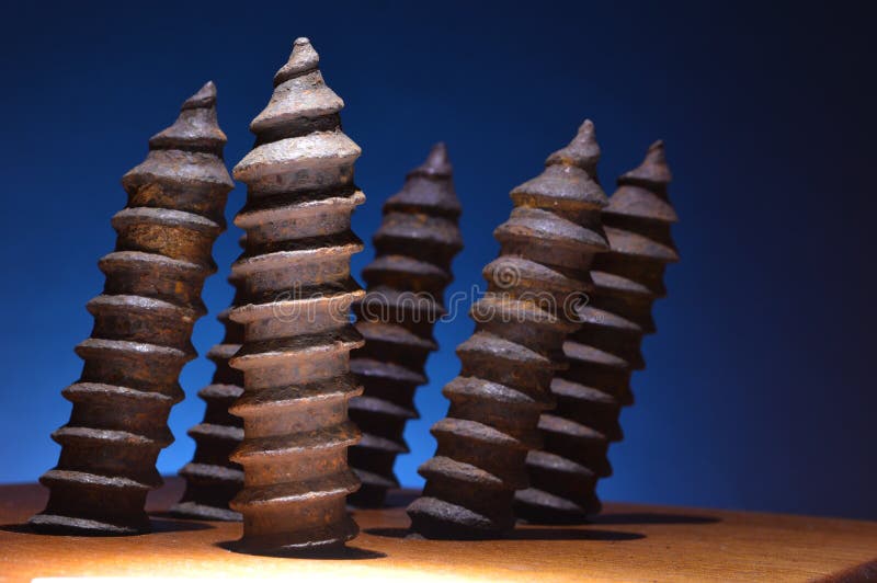 Large Rusty, Corroded Screws Stock Photo - Image of relic, corroded ...