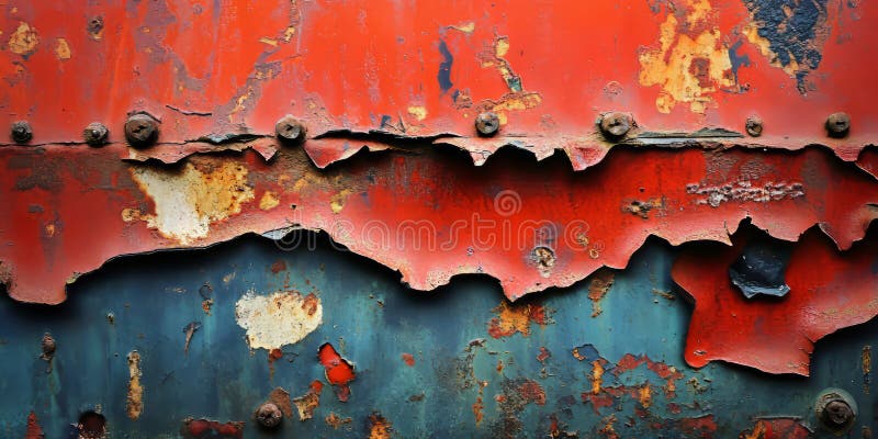 Worn Scratched Steel Background Exhibiting Deep Gouges Faded Paint ...