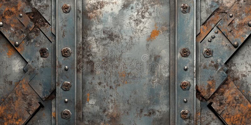 A Worn and Scratched Steel Background, Exhibiting Deep Gouges, Faded ...