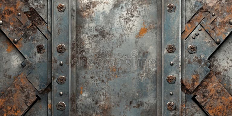 A Worn and Scratched Steel Background, Exhibiting Deep Gouges, Faded ...