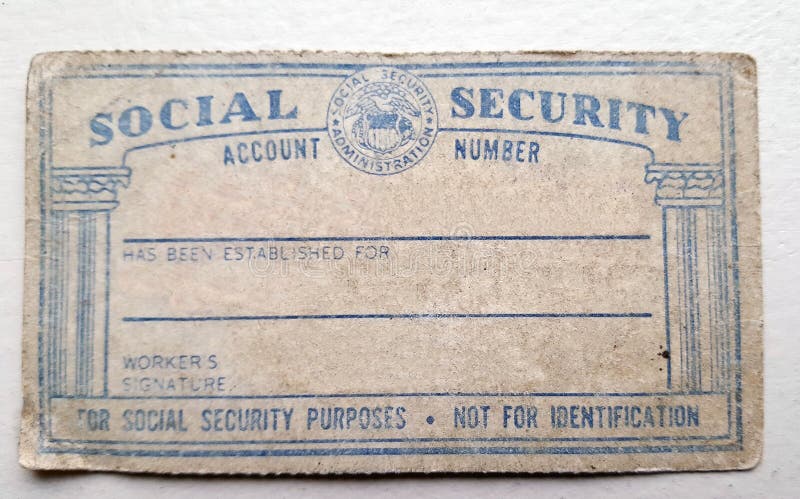 Old Social Security Card editorial stock image. Image of social - 80447964