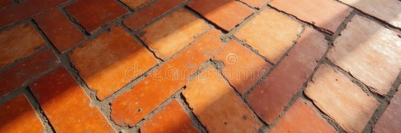 Worn Terracotta Tiles, Sun Bleached Patterns Rustic Andalusian Floor ...
