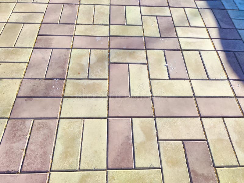 Weathered Tile Pavement with Snow. Background, Texture, Pattern, Copy ...