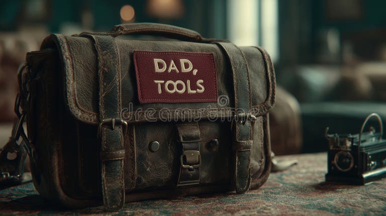 Close-up of a Tool Belt with a Dad S Tools Patch in a Workshop Stock ...
