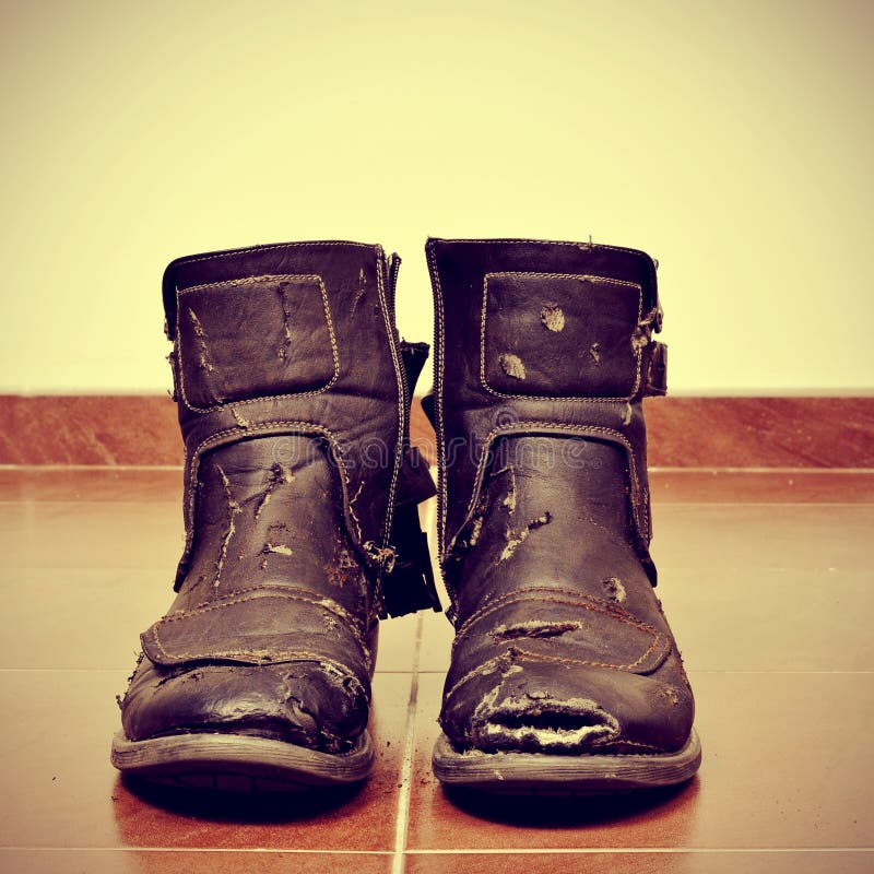 Worn and torn boots stock image. Image of pilgrimage - 37251335