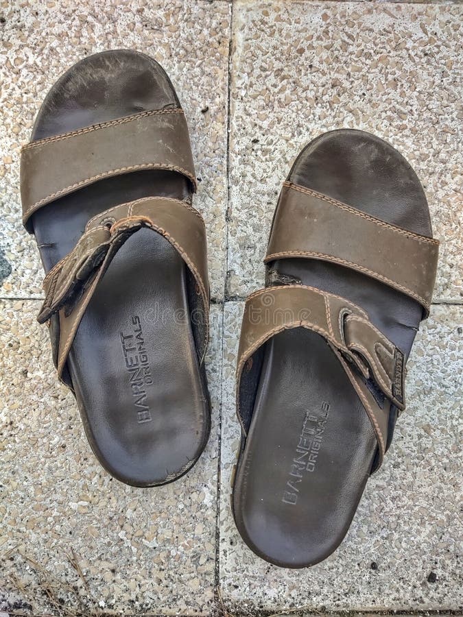 Worn Used Flip Flops on White Ceramic Editorial Photo - Image of flops ...