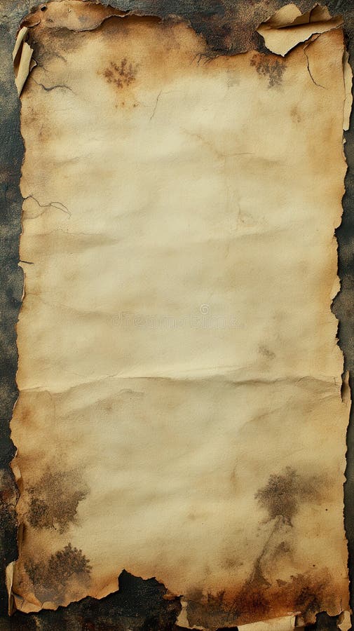Worn Vintage Watercolor Paper Texture with Torn Edges and Slightly ...