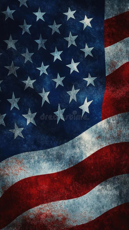 Worn and Weathered, a Distressed American Flag Design Stock ...