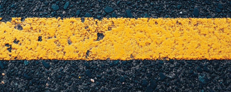 Worn Yellow Road Stripe on Asphalt Stock Illustration - Illustration of ...