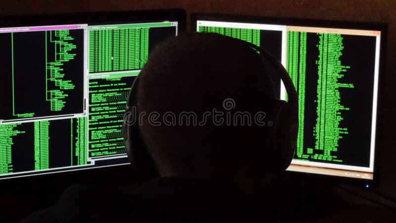 Worried and Angry Hacker is Upset and Stressed. Criminal Hacker ...