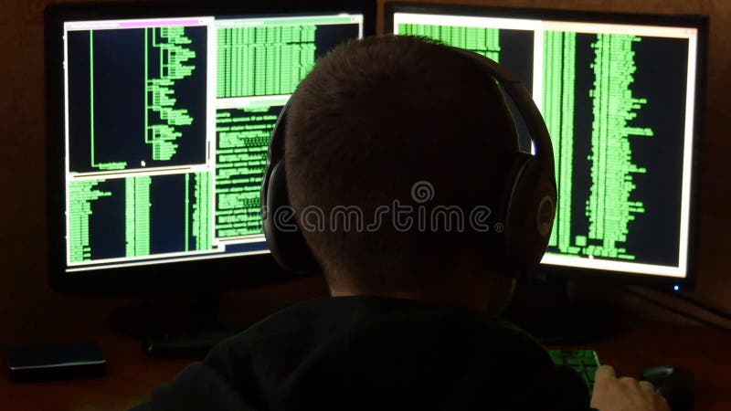 Worried and Angry Hacker is Upset and Stressed. Criminal Hacker ...