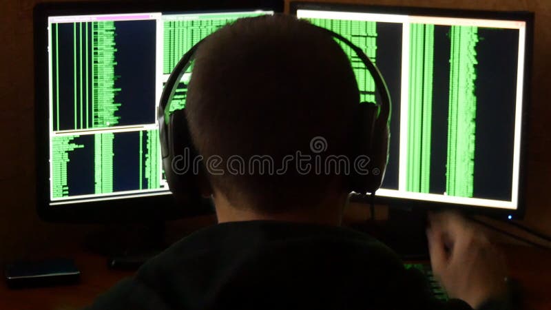 Worried and Angry Hacker is Upset and Stressed. Criminal Hacker ...