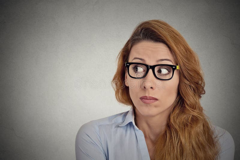 Worried Anxious Office Worker Stock Image - Image of glasses, awkward ...