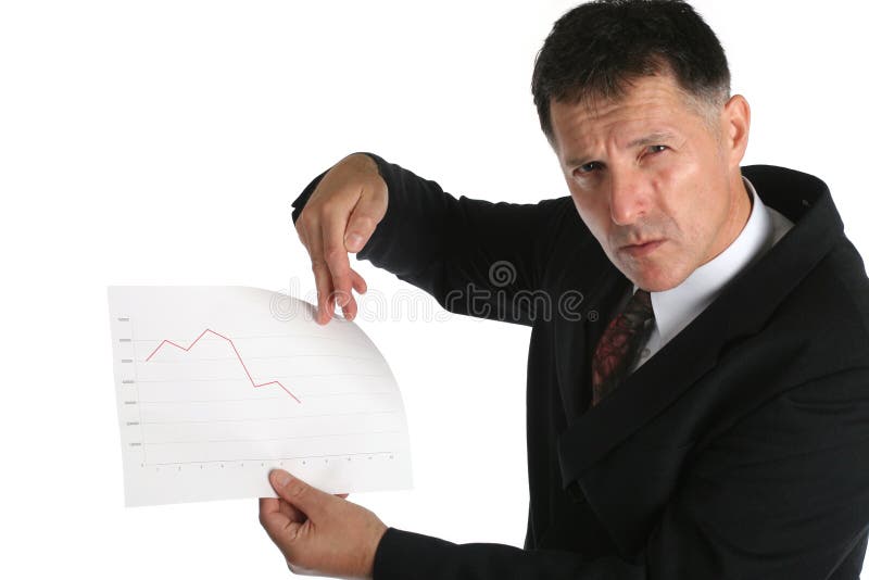 Worried Boss Showing Bad Results To His Workers Stock Image - Image of ...