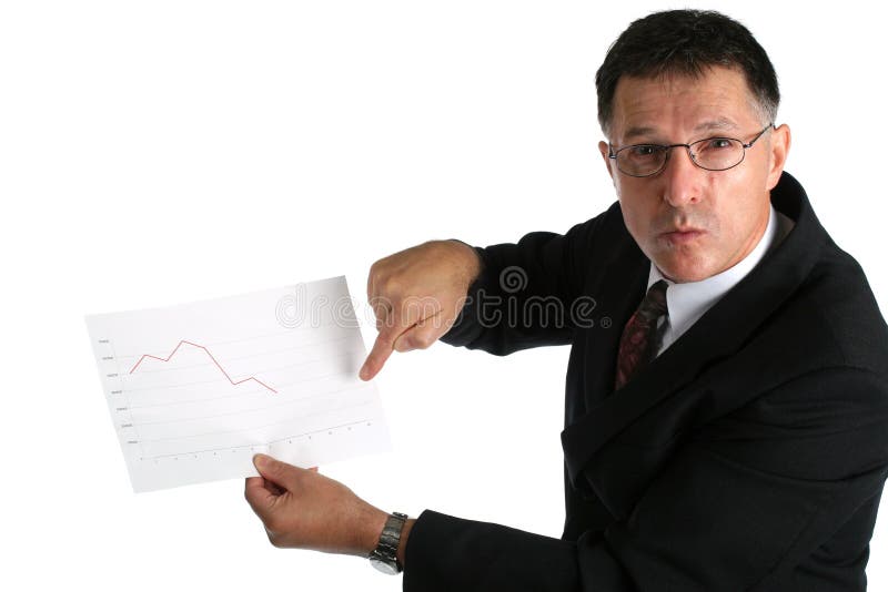 Worried Boss Showing Bad Results To His Workers Stock Photo - Image of ...