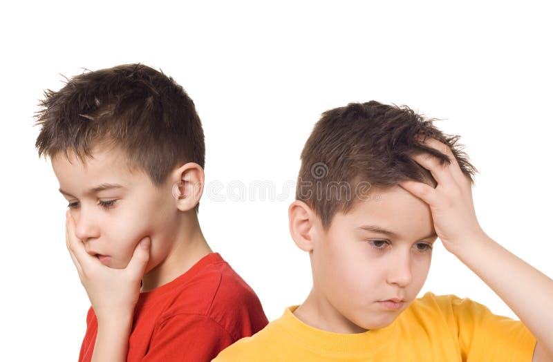 Worried boys stock image. Image of portrait, feelings - 13434117