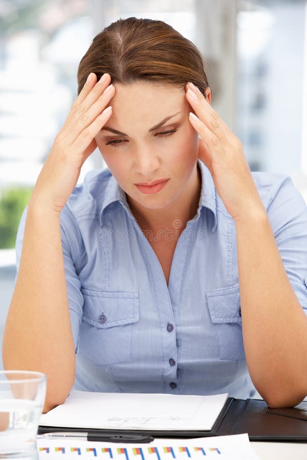 Worried business woman stock image. Image of concerned - 20597551