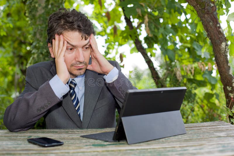 Worried stock image. Image of profession, electronic - 72395793