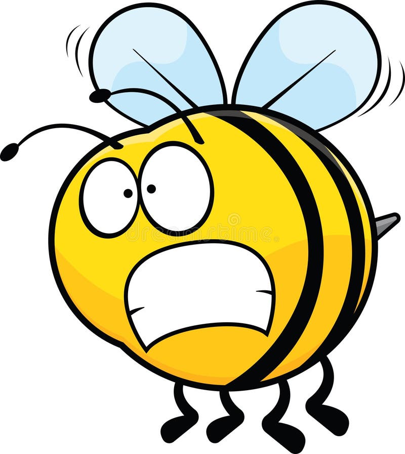 Worried Cartoon Bee stock vector. Illustration of wings - 40637067