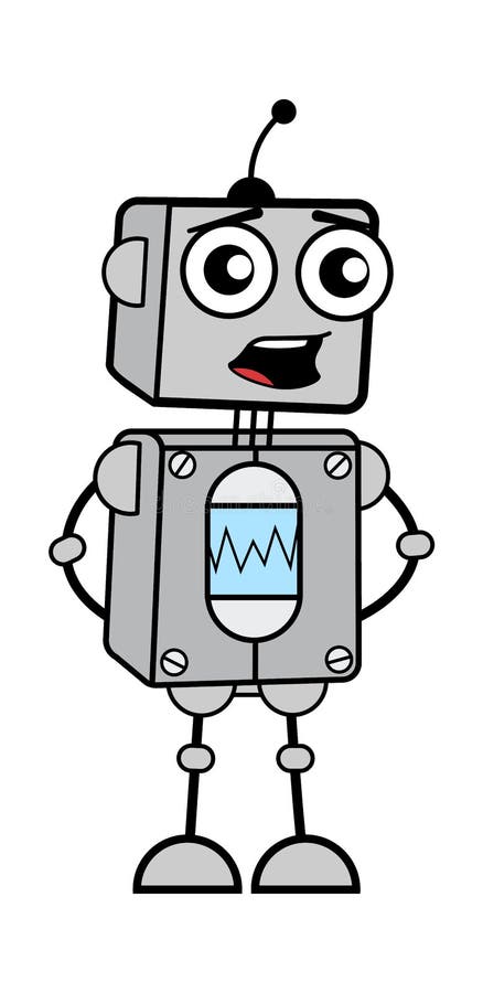 Worried Cartoon Robot Talking Stock Illustration - Illustration of ...