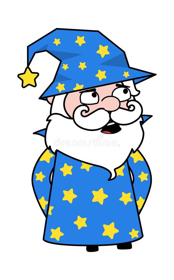 Worried Cartoon Wizard Talking Stock Vector - Illustration of ...