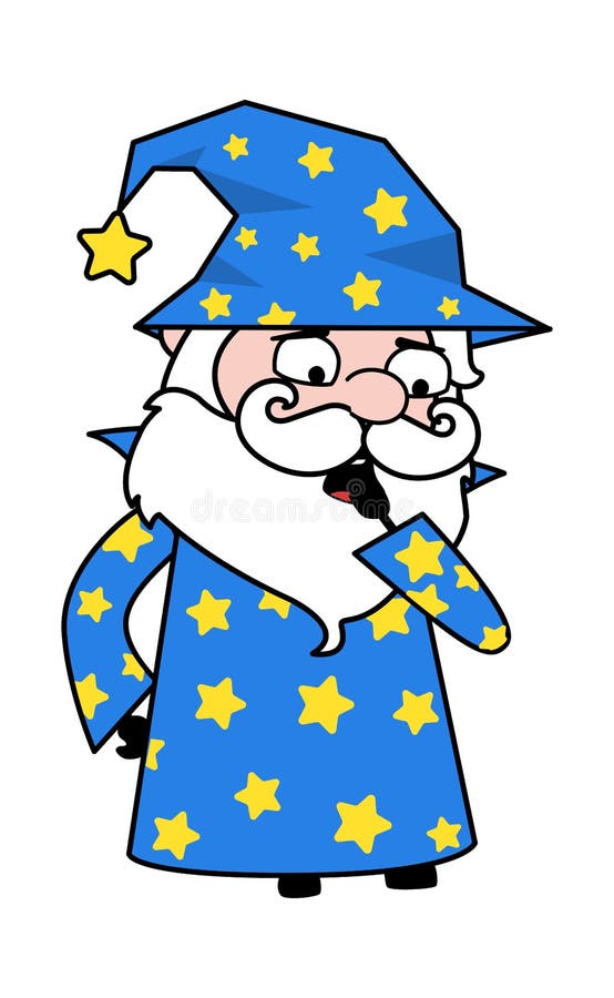Worried Cartoon Wizard Thinking Stock Vector - Illustration of shocked ...