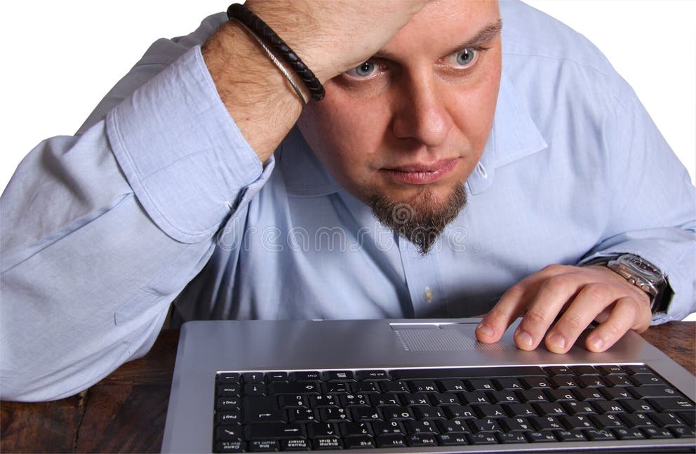 Worried computer user stock image. Image of virus, computer - 22920105