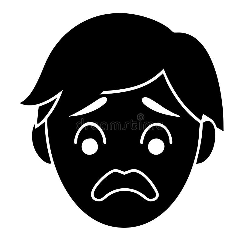 Worried Face Expression Emoticon Vector for Social Media and ...