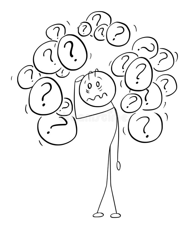 Worried and Frustrated Person Thinking about Problem or Question ...