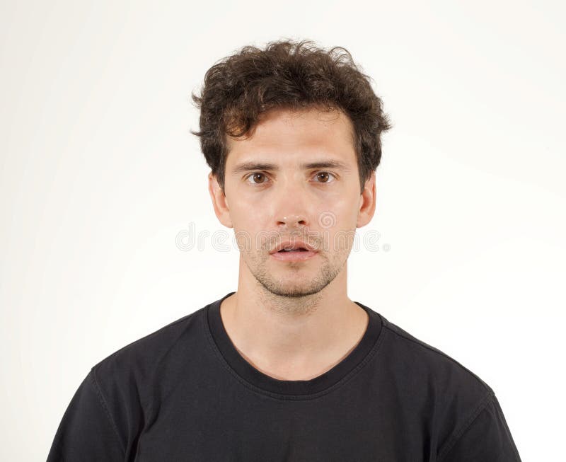 Worried and Frustrated Young Man in Black Stock Photo - Image of ...