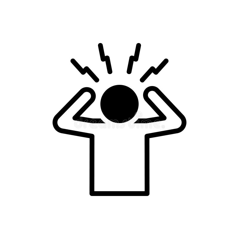 Black Solid Icon for Worried, Troubled and Sadness Stock Vector ...