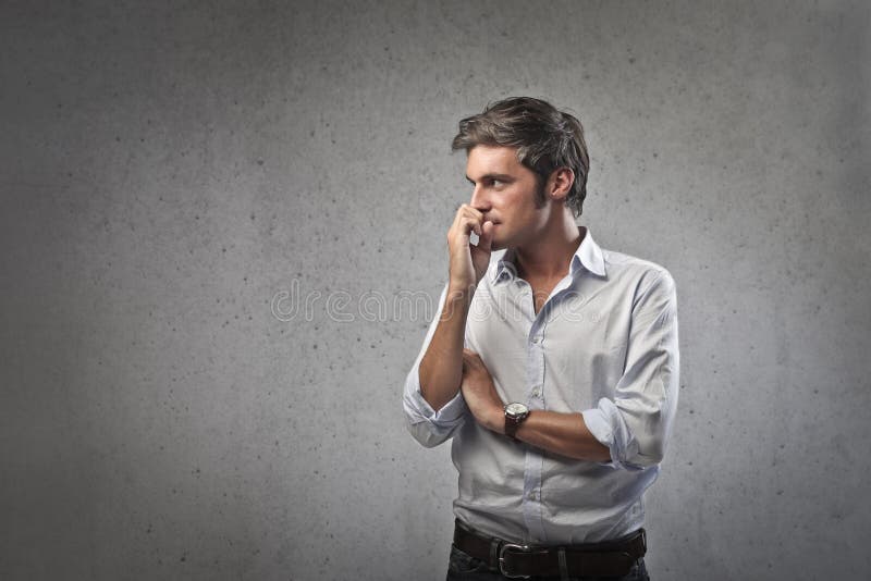 Worried Man stock image. Image of fashion, success, beauty - 27177491