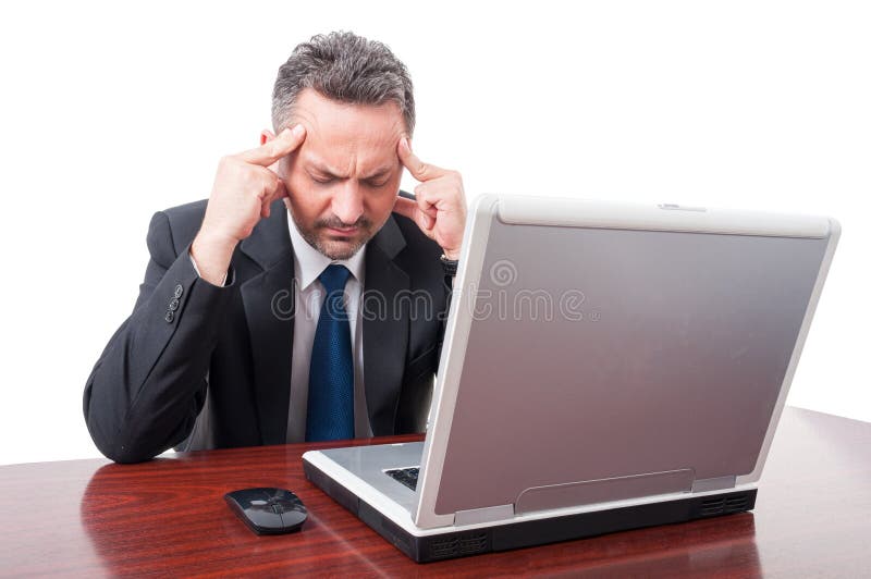 Worried Manager with Gas Mask Stock Photo - Image of expression, fear ...