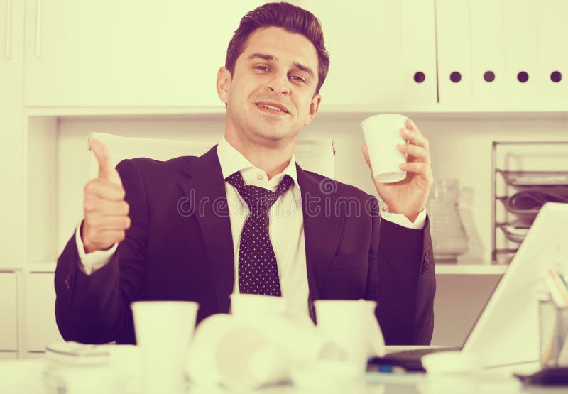 Worried Manager Working in Office Stock Image - Image of entrepreneur ...