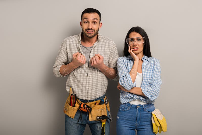 Manual Workers in Goggles with Tool Stock Image - Image of colleagues ...