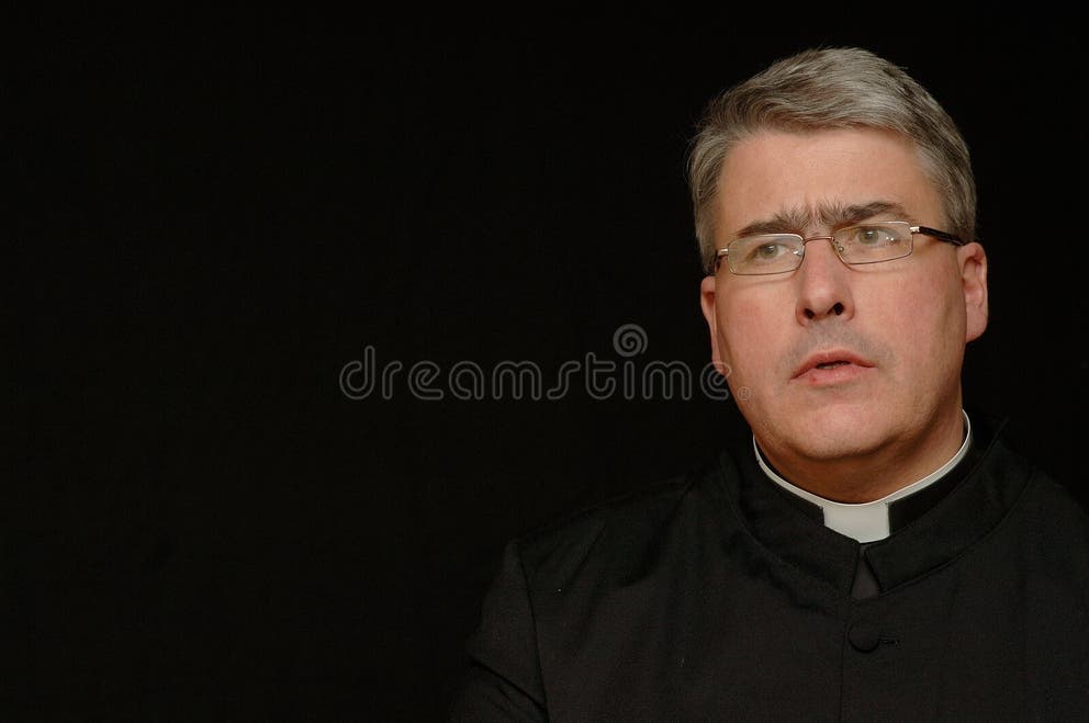 Worried priest stock photo. Image of glasses, ordained - 2156838