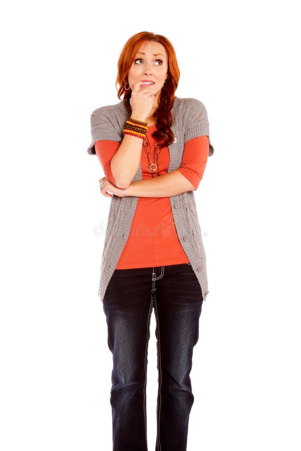 Young Woman in Shock, Danger, Fear and Worry Stock Image - Image of ...