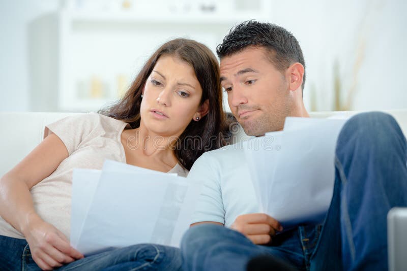 Worried and Stressed Couple at Home Stock Photo - Image of despair ...