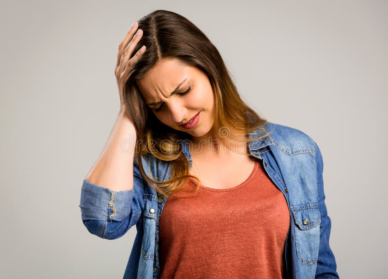 Worried woman stock image. Image of adult, casual, expression - 14438593