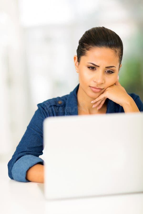 Worried woman computer stock photo. Image of focused - 41462240