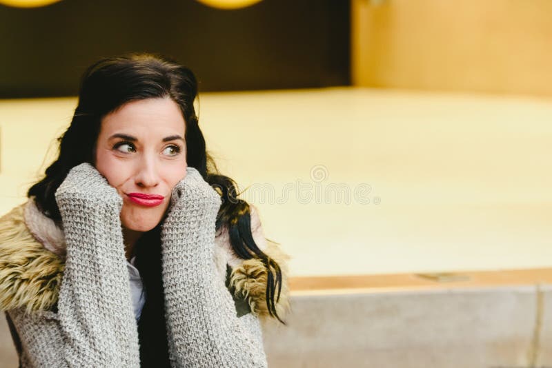Worried Woman with Expression on Her Face Stock Image - Image of ...