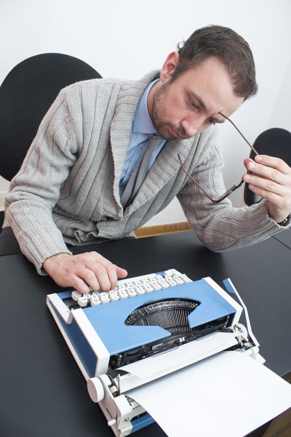 Worried writer stock photo. Image of keyboard, editor - 53138458