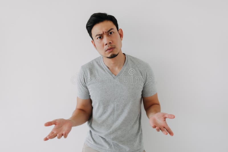 Worries Face Expression of Man Who Got Problem Isolated on White ...